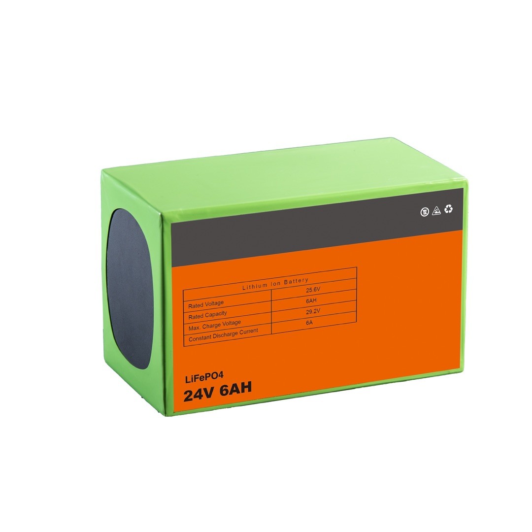 24V 6Ah High Capacity LifePO4 Battery Pack 25.6V MSDS REACH ROHS
