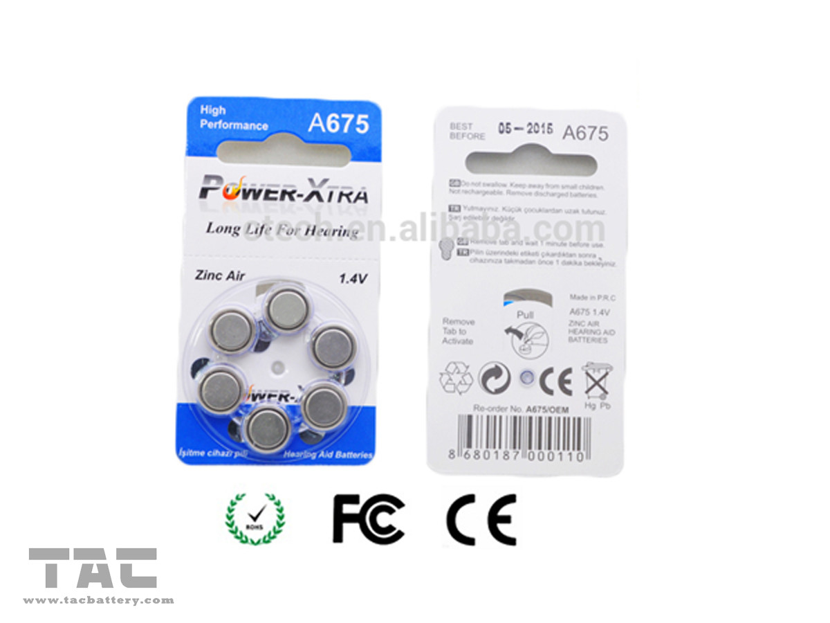 A675 PR44 1.4V 620mAh Zinc Air Battery Lithium Coin Cell Battery With ...