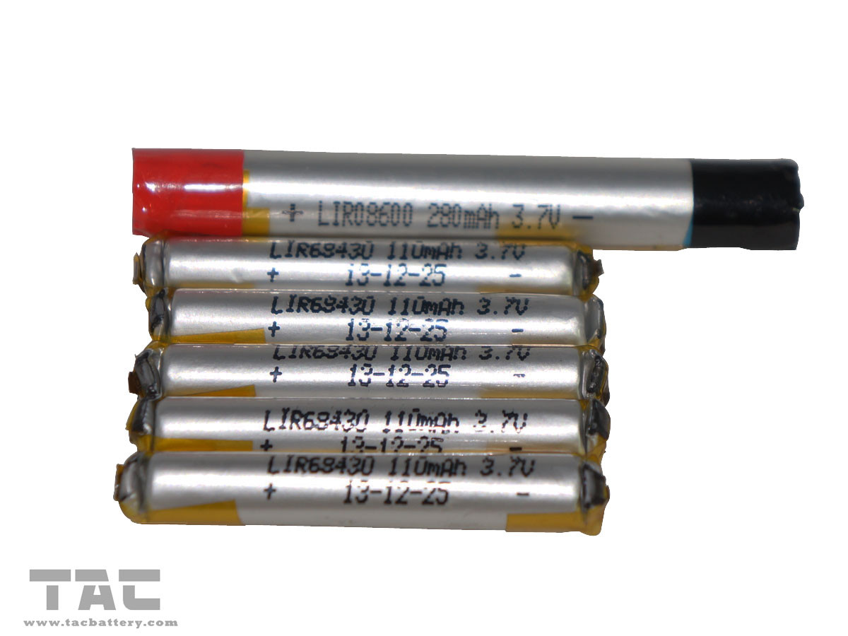 3.7V LIR68500 / LIR68430 E-cig Big Battery For Ego Ce4 Kit 110mAh ROHS ...
